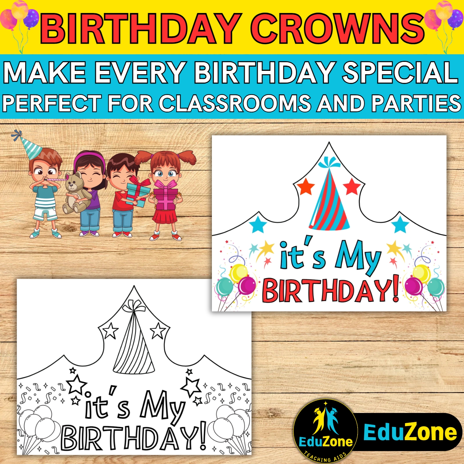 Make Your Celebration Shine with Editable Birthday Crowns and Colorful ...