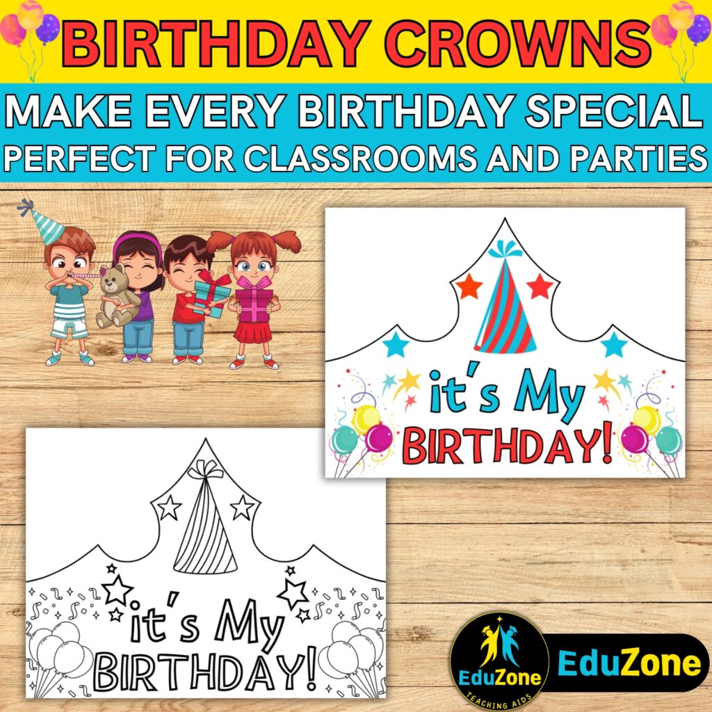 Customizable Birthday Crown and Party Hat Bundle: Personalized ...