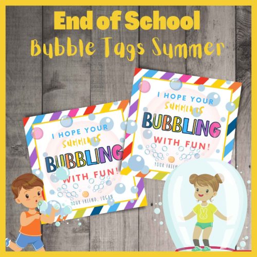 End of School Bubble Tags Summer Vacation Bubble Favor Tag Classmate ...