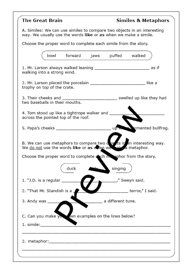 John D. Fitzgerald "The Great Brain" worksheets | Made By Teachers