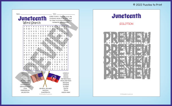 JUNETEENTH Word Search Puzzle Worksheet Activity | Made By Teachers