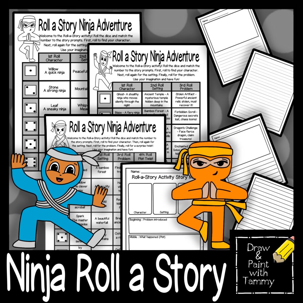 Roll A Story Ninja Themed Story Starters perfect for classrooms and sub ...