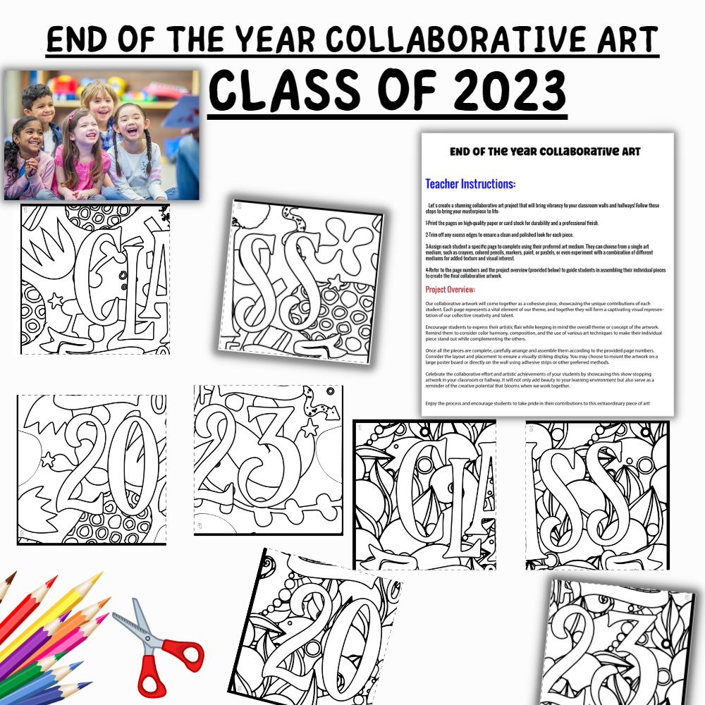 End of Year Activities | Collaborative Art Poster | Made By Teachers