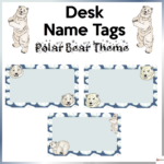 Polar Bear Theme Student and Desk Name Tags Bundle Editable | Made By ...