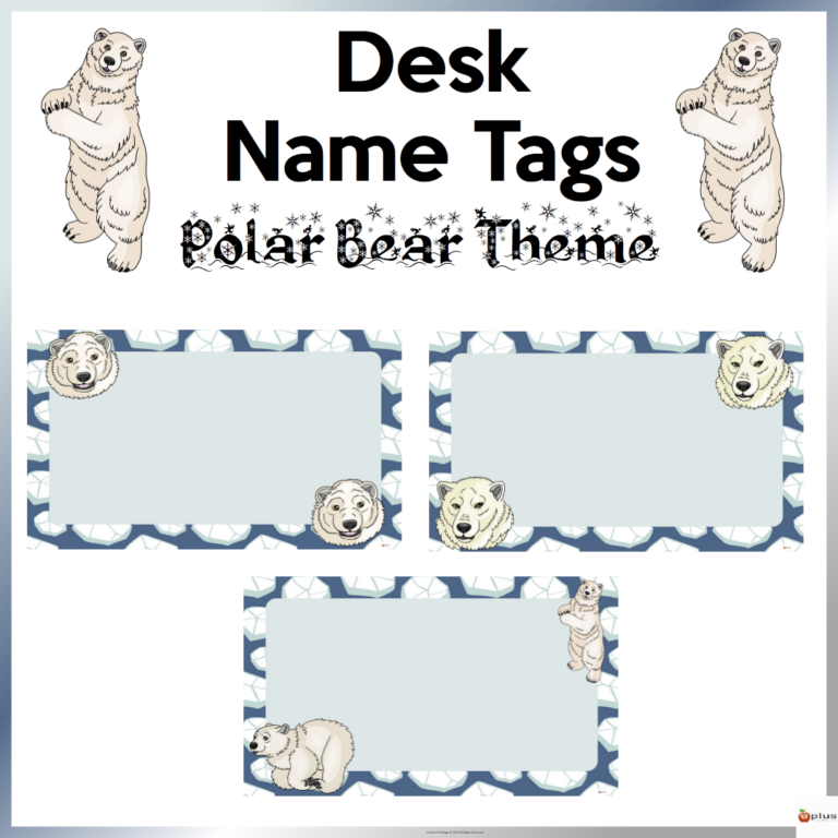 Polar Bear Theme Student and Desk Name Tags Bundle Editable | Made By ...