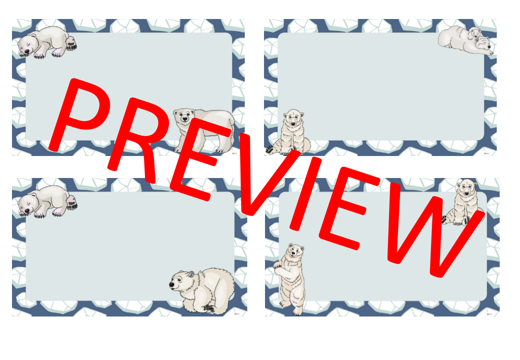 Polar Bear Theme Desk Name Tags Editable | Made By Teachers