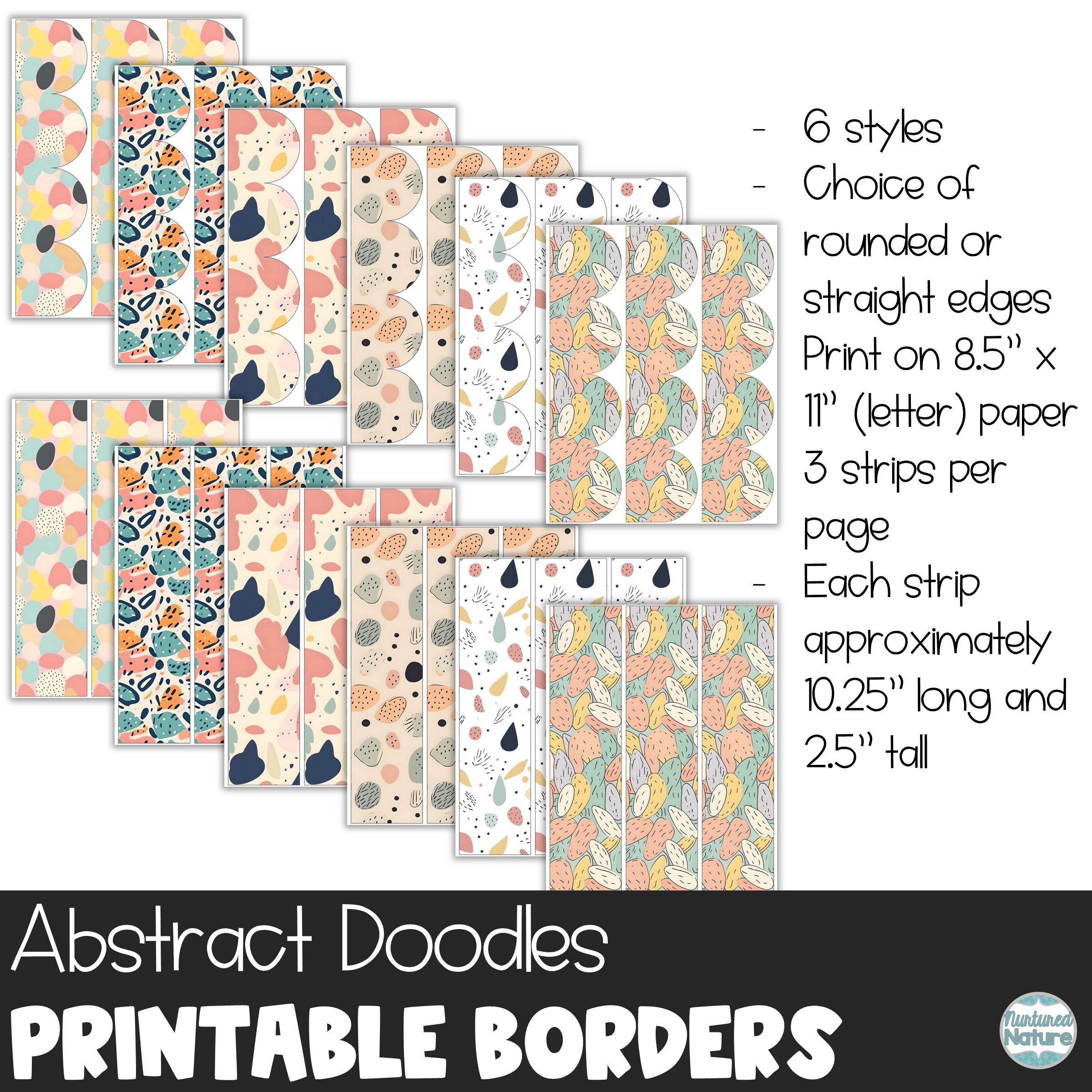 Bulletin Board Border - Printable Boho Classroom Decor - Abstract ...
