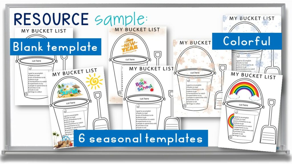 Bucket List Craft and Writing Activity - All Year Templates and Task ...