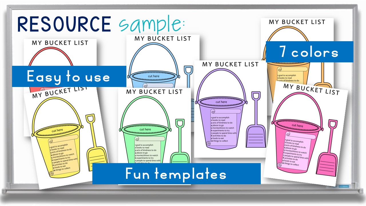 Bucket List Craft and Writing Activity - All Year Templates and Task ...