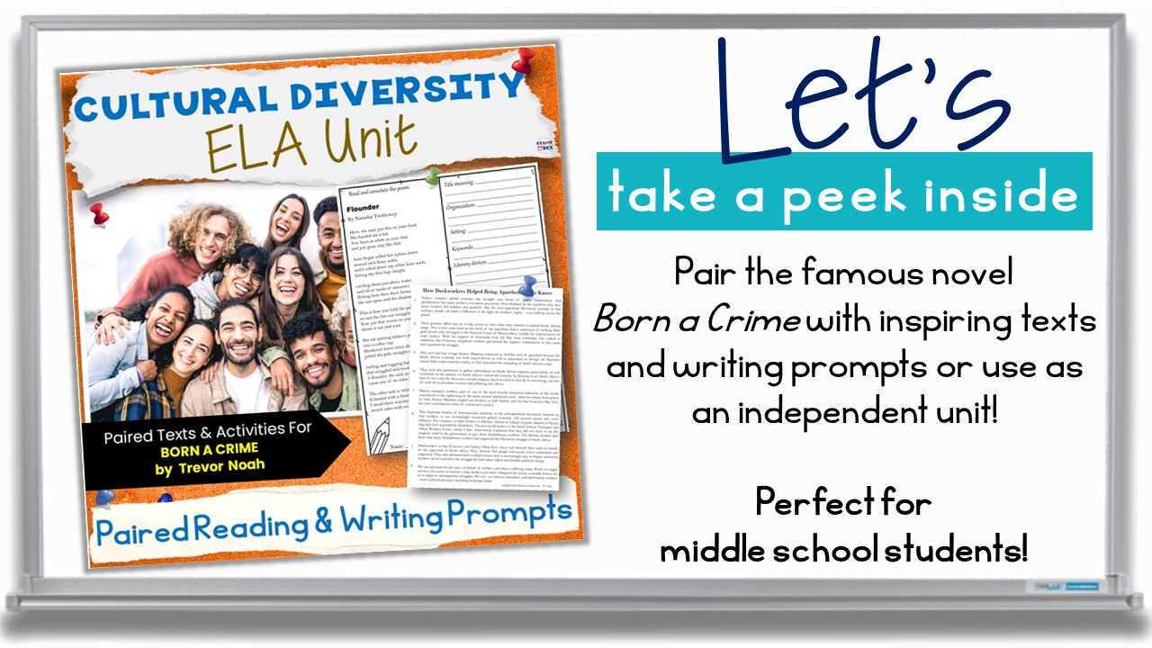 Cultural Diversity Unit - Middle School Reading, Prompts - Print and ...