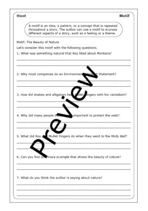 Carl Hiaasen "Hoot" worksheets - Made By Teachers