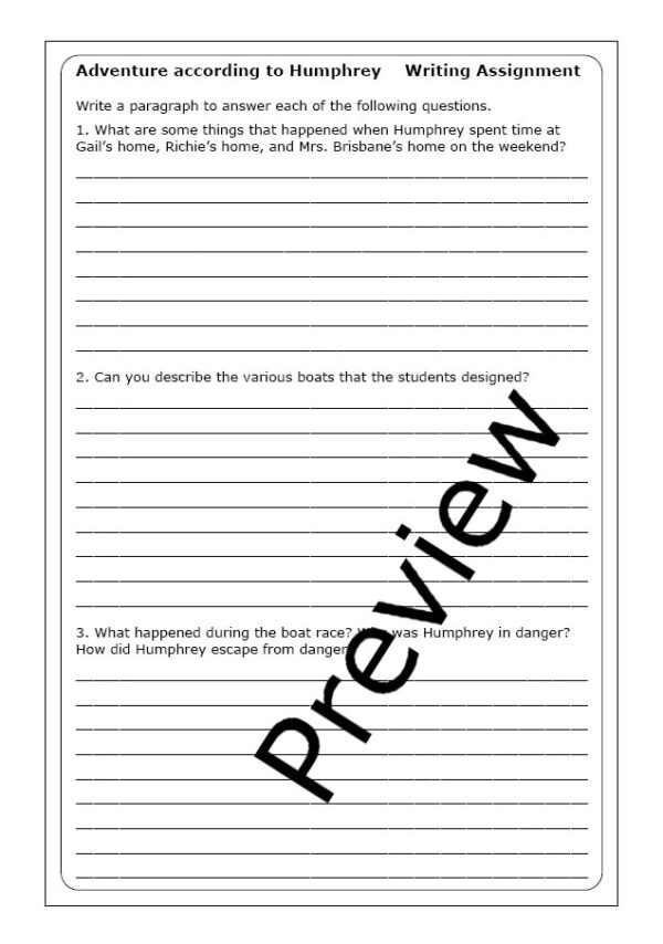 Betty G. Birney "Adventure according to Humphrey" worksheets | Made By ...