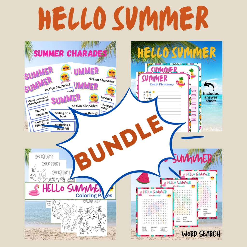 Summer Emoji Pictionary Activity for Kids and Adults, End of the year ...