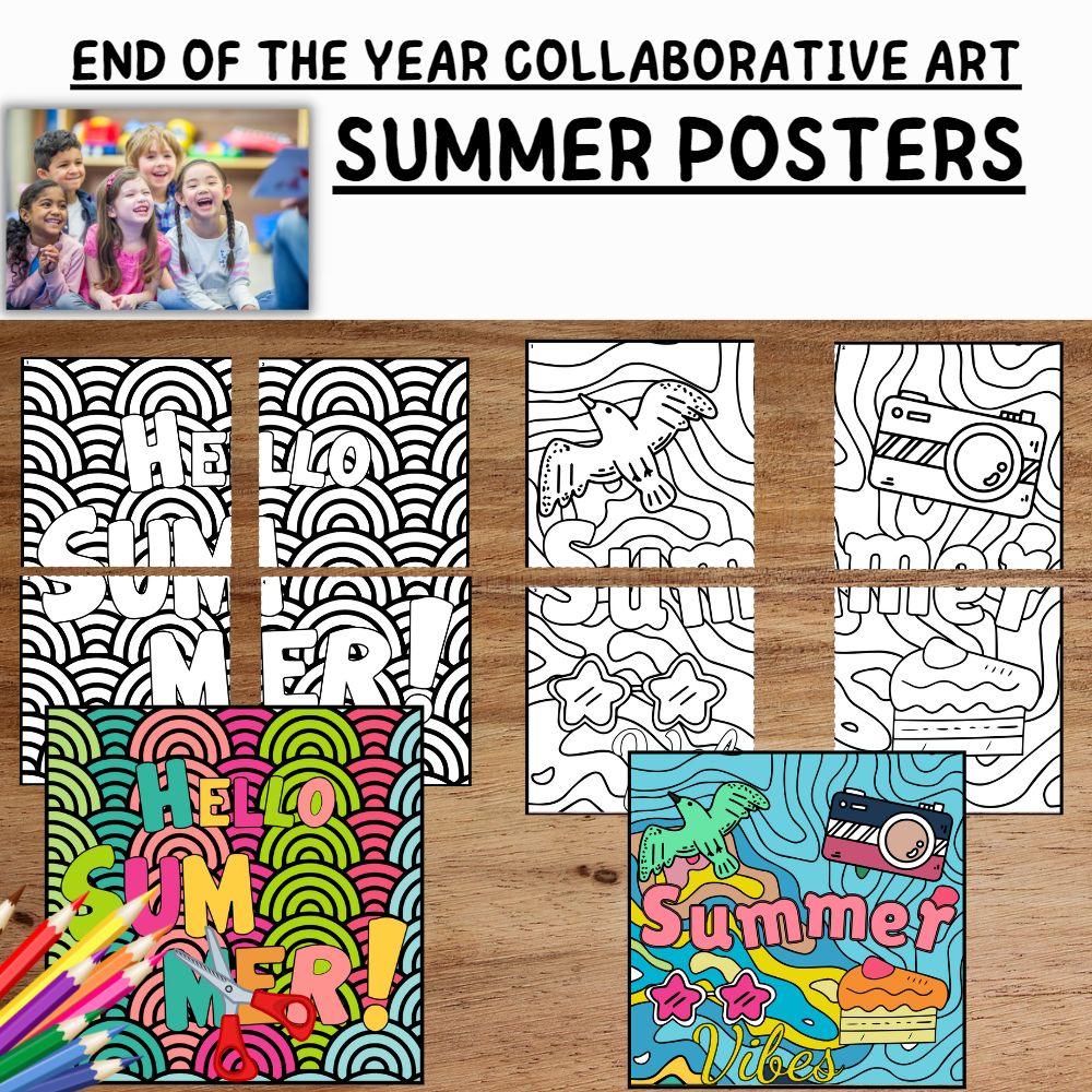 Summer Collaborative Art Poster I End of the Year Craftivity | Made By ...