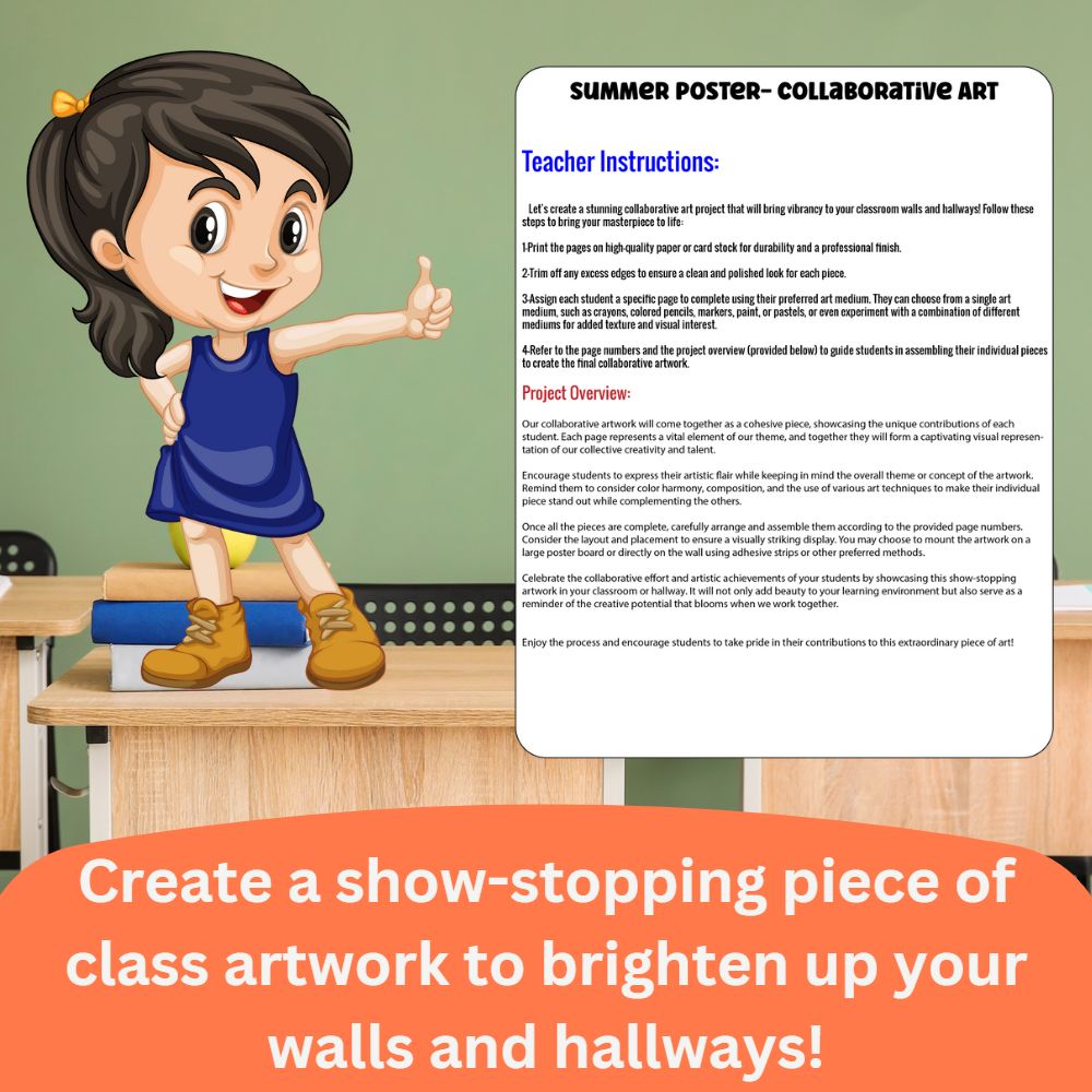 Summer Collaborative Art Poster I End of the Year Craftivity | Made By ...