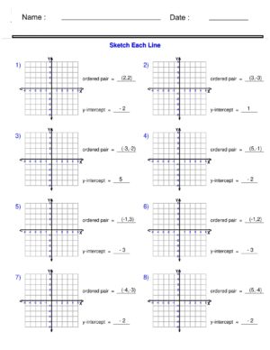 Linear Functions - Graphing Lines Given Y-intercept and a Ordered Pair ...