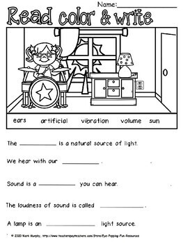 Sources of light and sound assessment | Made By Teachers