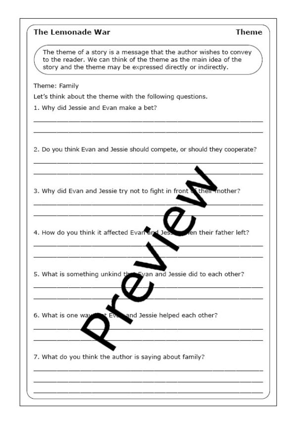 Jacqueline Davies "The Lemonade War" worksheets | Made By Teachers