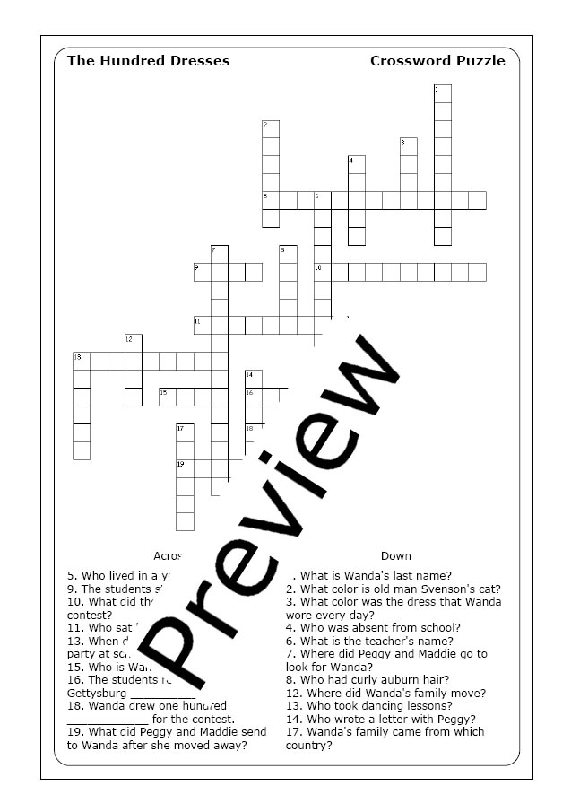 Eleanor Estes "The Hundred Dresses" worksheets | Made By Teachers