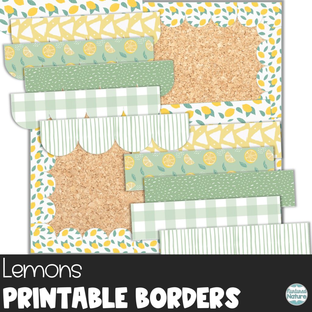 Lemon Bulletin Board Border - Printable Farmhouse Classroom Decor ...