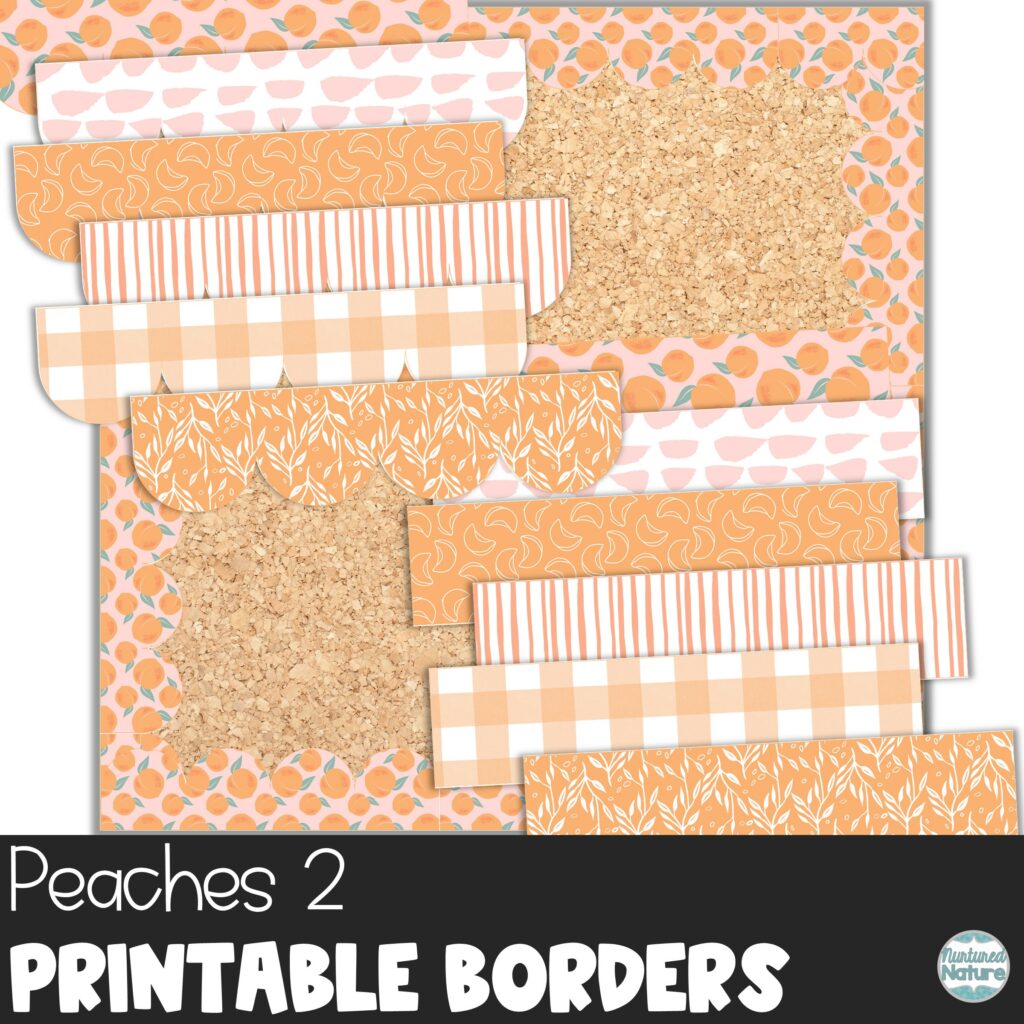 Peaches Bulletin Board Border - Printable Farmhouse Classroom Decor 2 ...