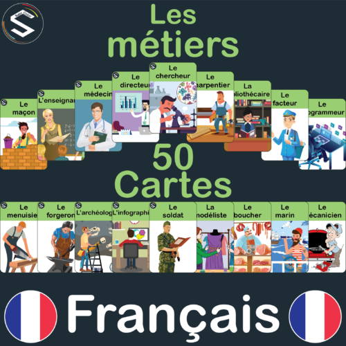 FRENCH Jobs and professions Vocabulary Flashcards | vocabulaire de La ...