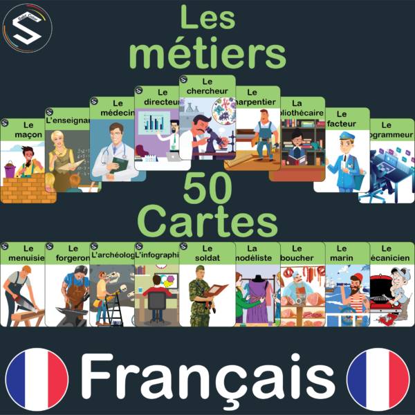 FRENCH Jobs and professions Vocabulary Flashcards | vocabulaire de La ...