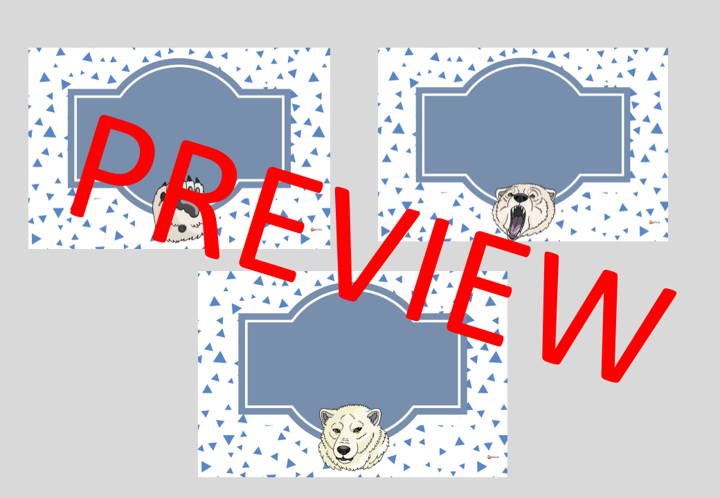 Polar Bear Theme Folder, Journal, and Notebook Labels Editable | Made ...