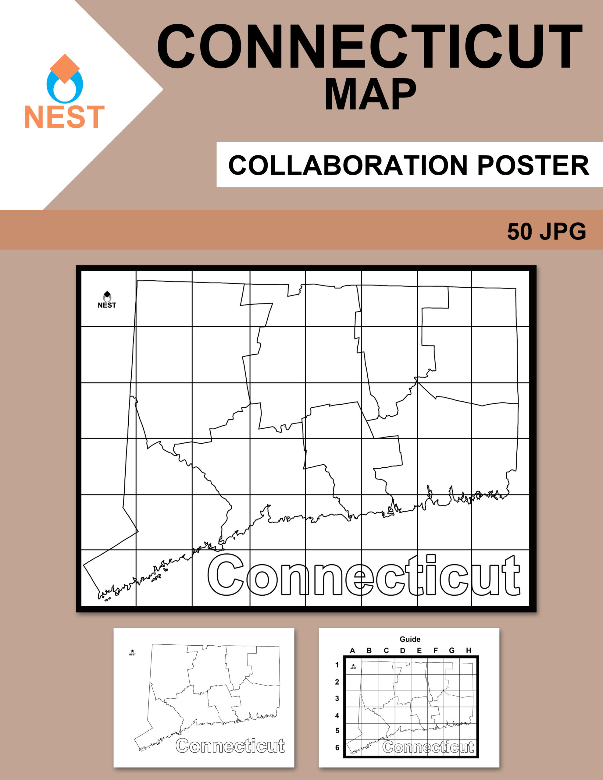 Connecticut Map Collaboration Poster | Made By Teachers
