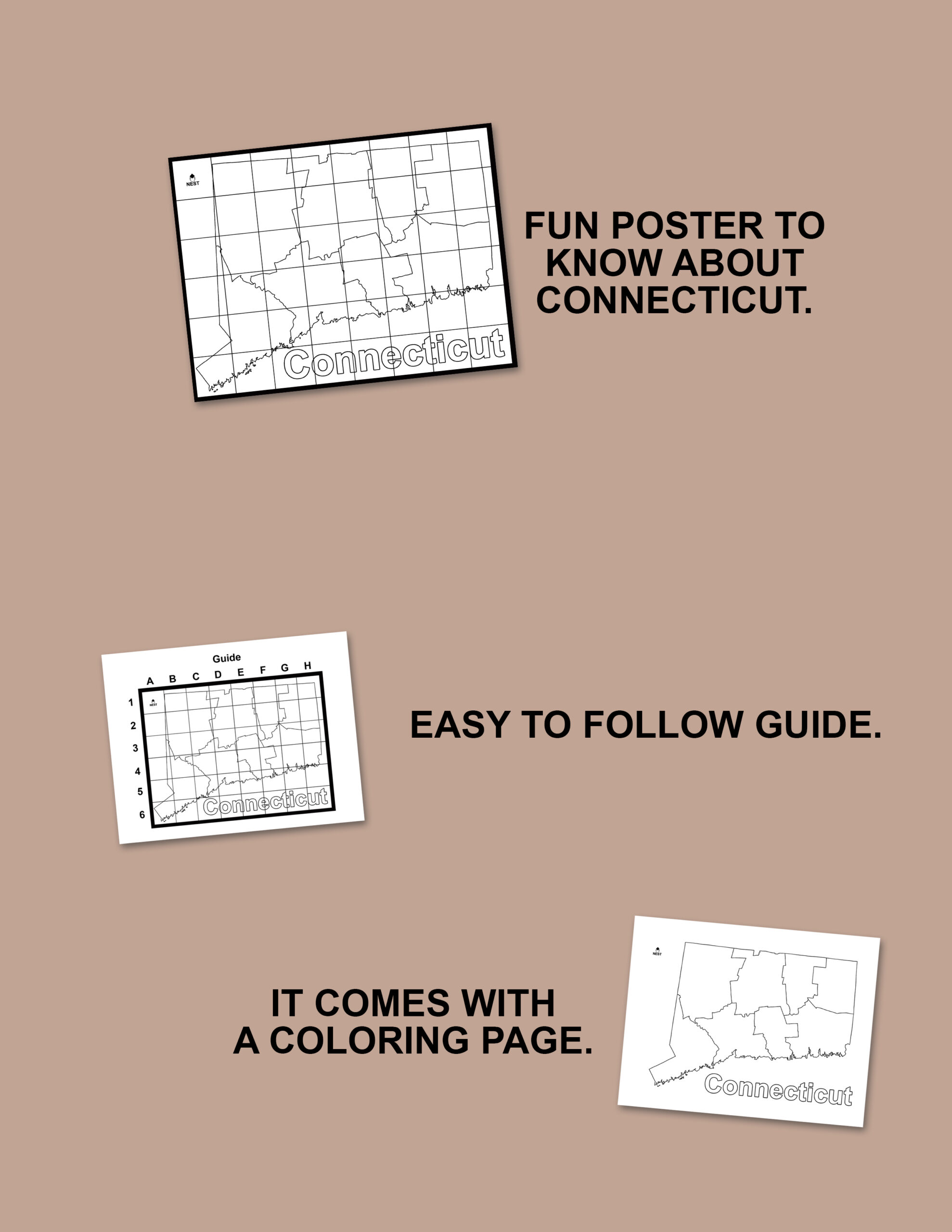 Connecticut Map Collaboration Poster | Made By Teachers