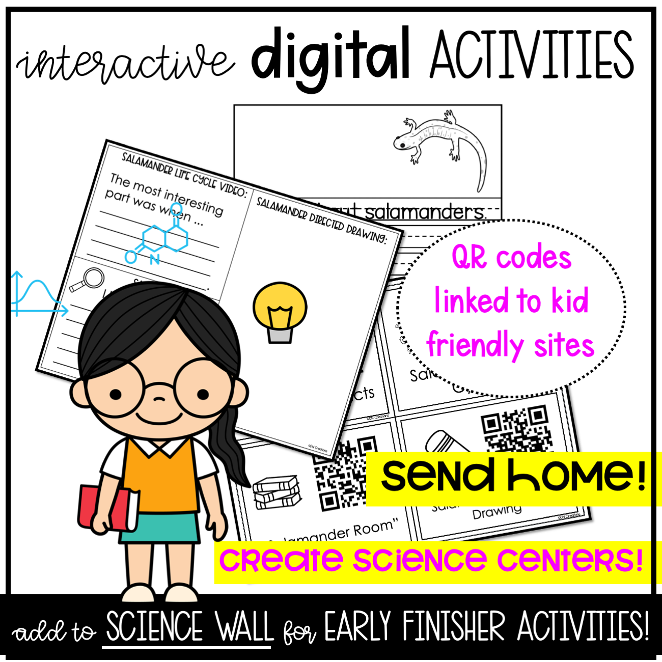 Send HOME Science Salamander Life Cycle | Salamander Lifecycle Packet ...