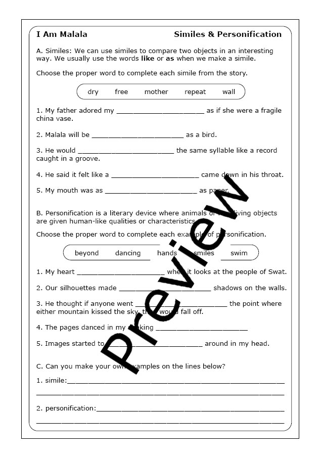 Malala Yousafzai "I Am Malala" worksheets | Made By Teachers