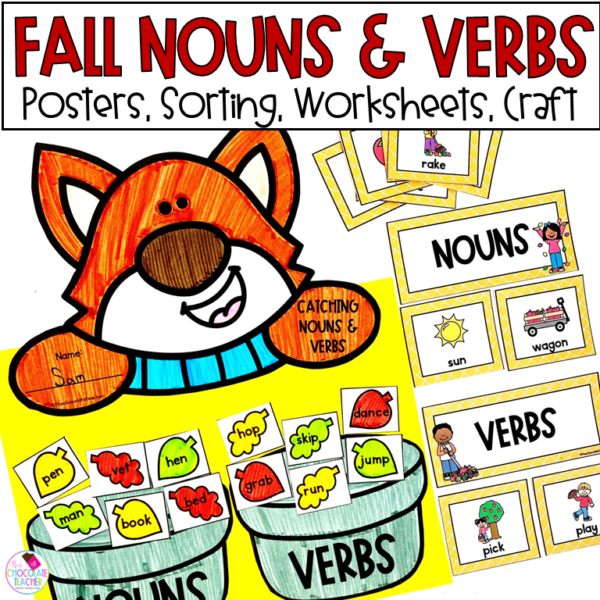 Fall Nouns and Verbs Grammar Practice with Activities, Worksheets ...