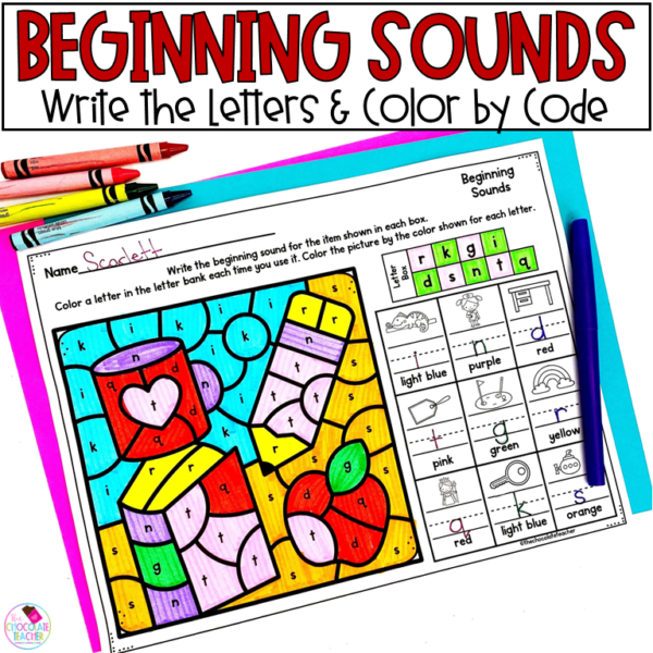 Beginning Letter Sounds - Phonics Worksheets Write the Letter and Color ...