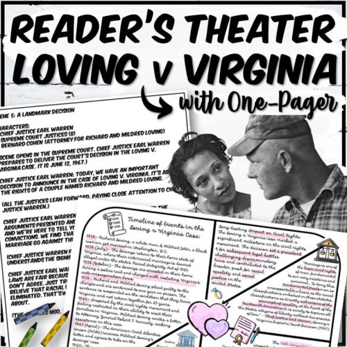 Loving v. Virginia Reader's Theater and One Pager Assignment | Made By ...