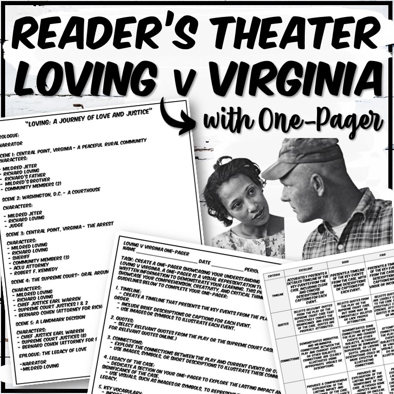 Loving v. Virginia Reader's Theater and One Pager Assignment | Made By ...