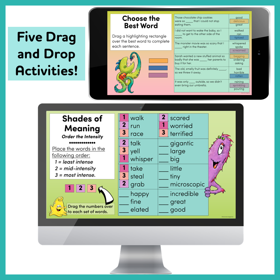 Shades of Meaning Worksheets and Games - Print and Digital Vocabulary ...