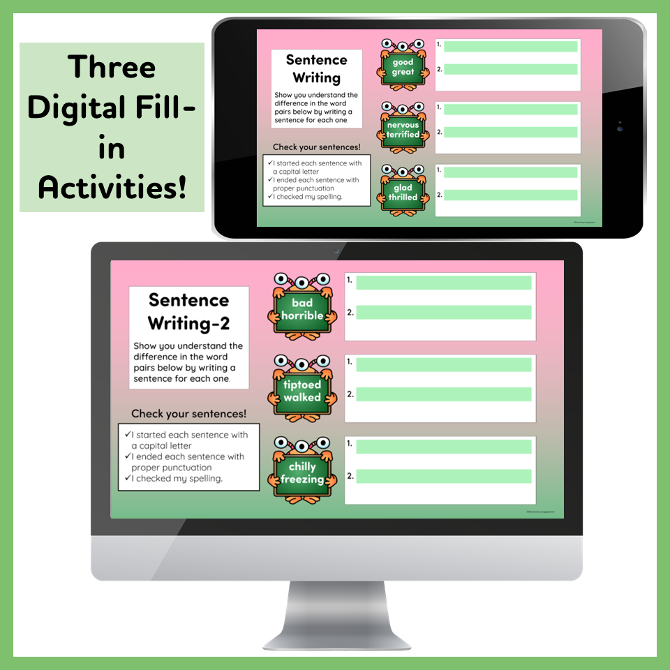 Shades of Meaning Worksheets and Games - Print and Digital Vocabulary ...