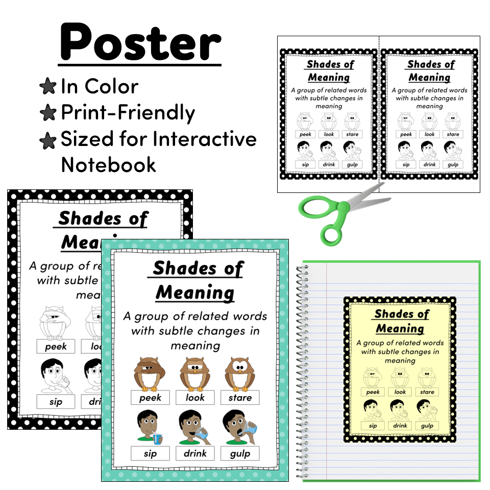Shades of Meaning Worksheets and Games - Print and Digital Vocabulary ...