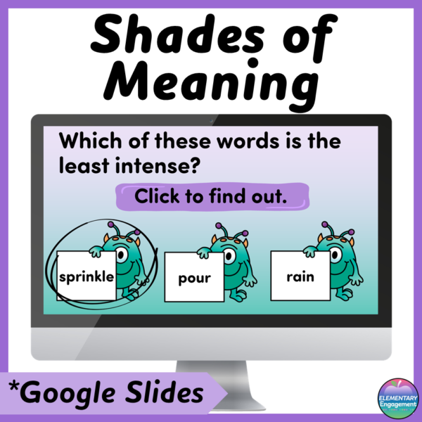 Shades of Meaning Google Slides Presentation Lesson with Vocabulary ...