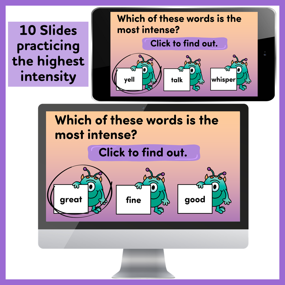 Shades of Meaning Google Slides Presentation Lesson with Vocabulary ...