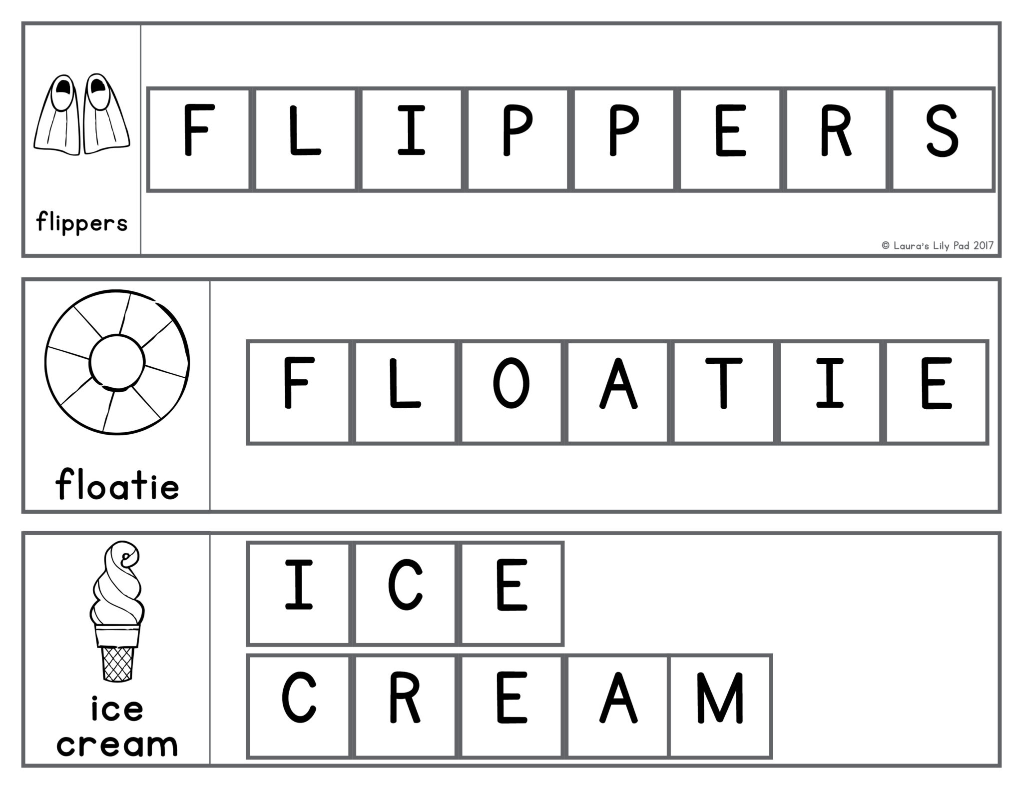 Summer Word Letter Tiles Cards | Made By Teachers