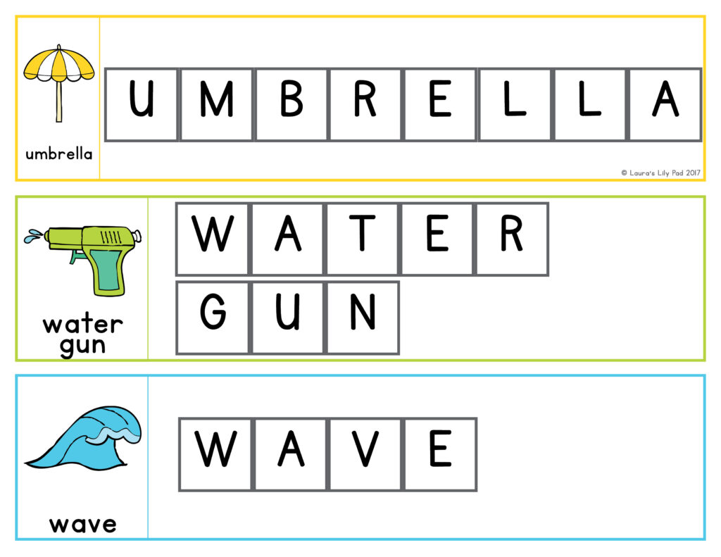 Summer Word Letter Tiles Cards | Made By Teachers