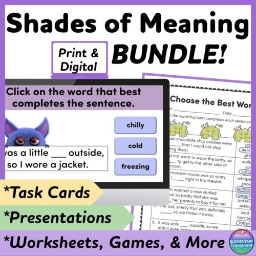Shades of Meaning Worksheets, Presentations, and Games Bundle | Made By ...