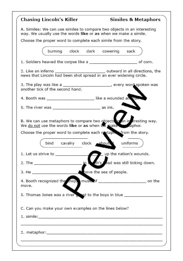 James L. Swanson "Chasing Lincoln's Killer" worksheets | Made By Teachers