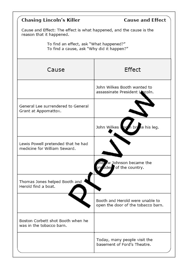 James L. Swanson "Chasing Lincoln's Killer" worksheets | Made By Teachers