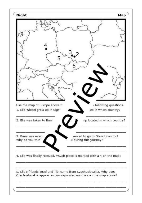 Elie Wiesel "Night" worksheets | Made By Teachers
