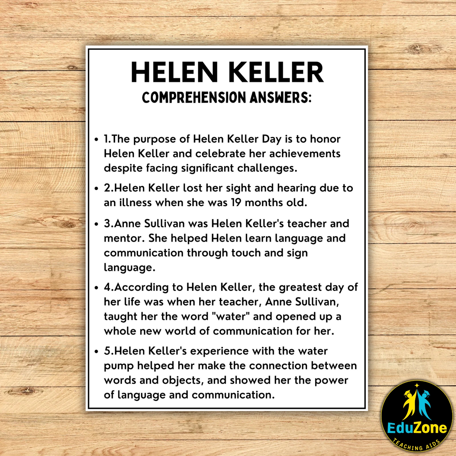 Middle School Guided Reading Worksheet for "The Greatest Day" by Helen ...