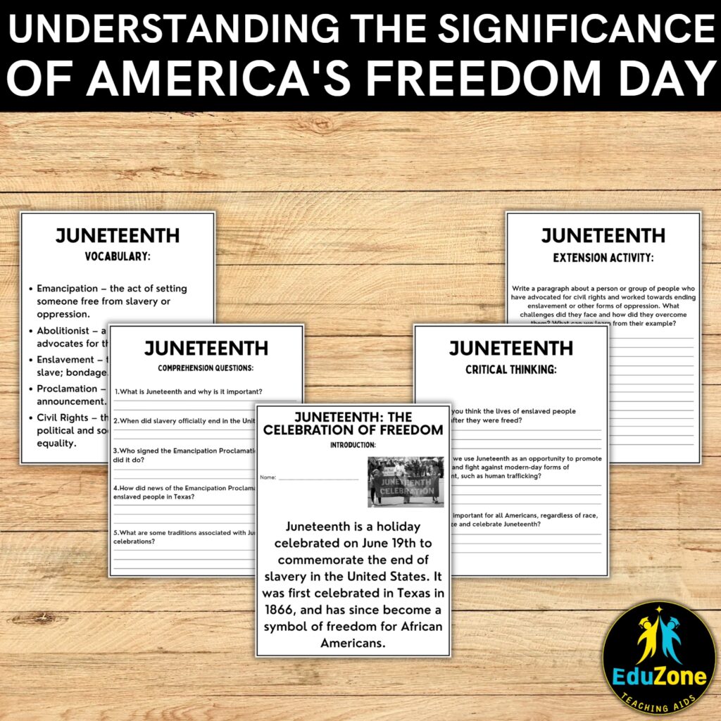 Juneteenth Worksheet: Understanding the Significance of America's ...