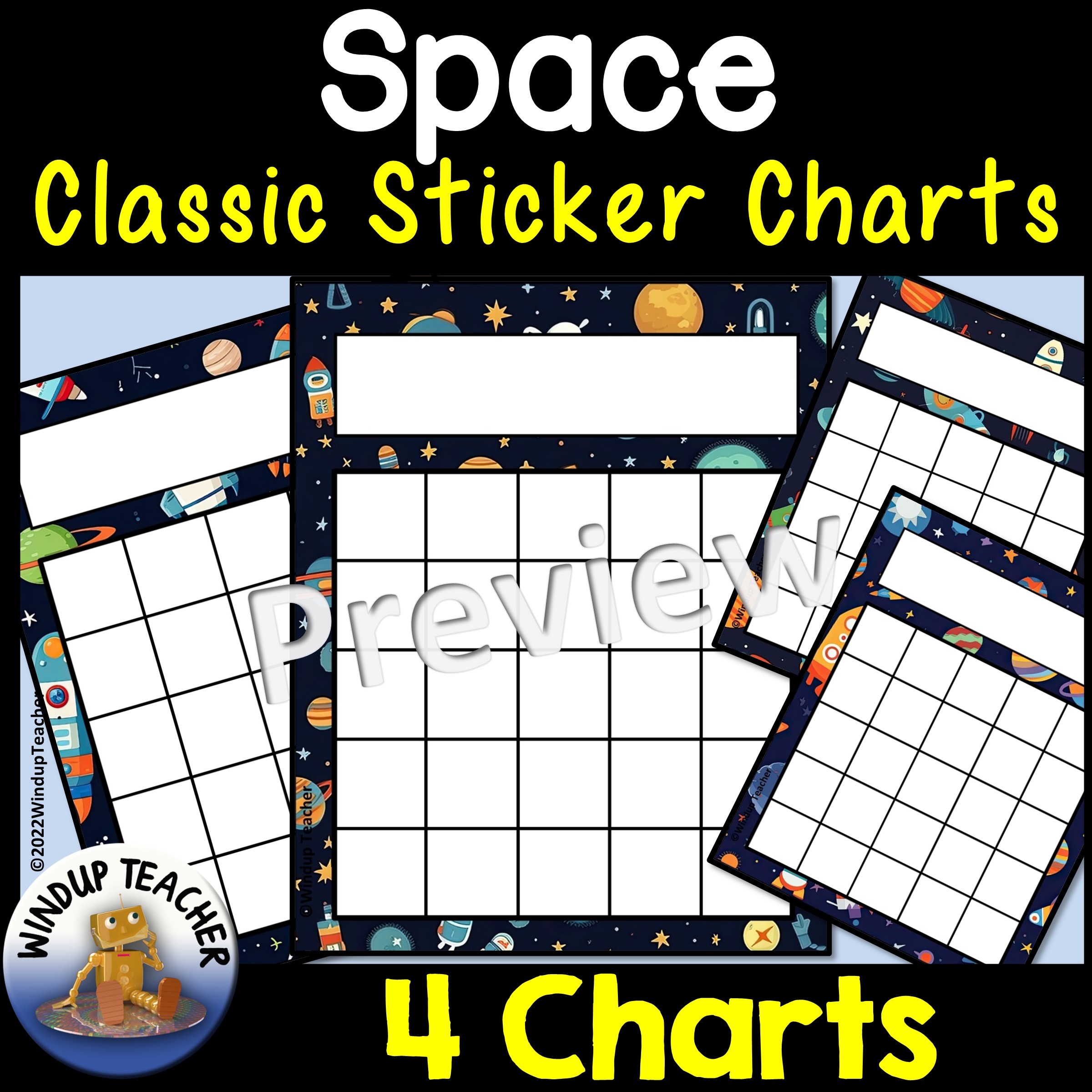 Outer Space Classic Sticker Charts | Made By Teachers